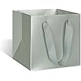 Amazon.com: ADIDO EVA Silver Square Gift Bags Small Size Square Bottom ...