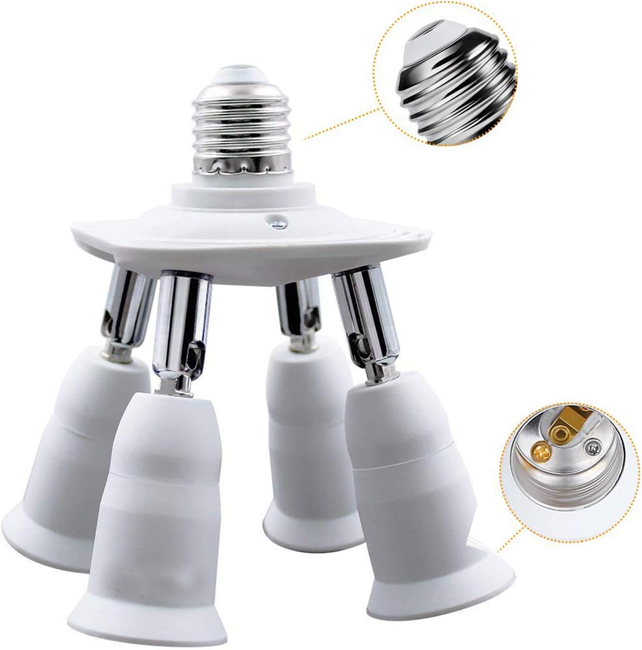 Light Socket Splitter, E27 Adapter for Standard LED Bulbs, 360 Degrees ...
