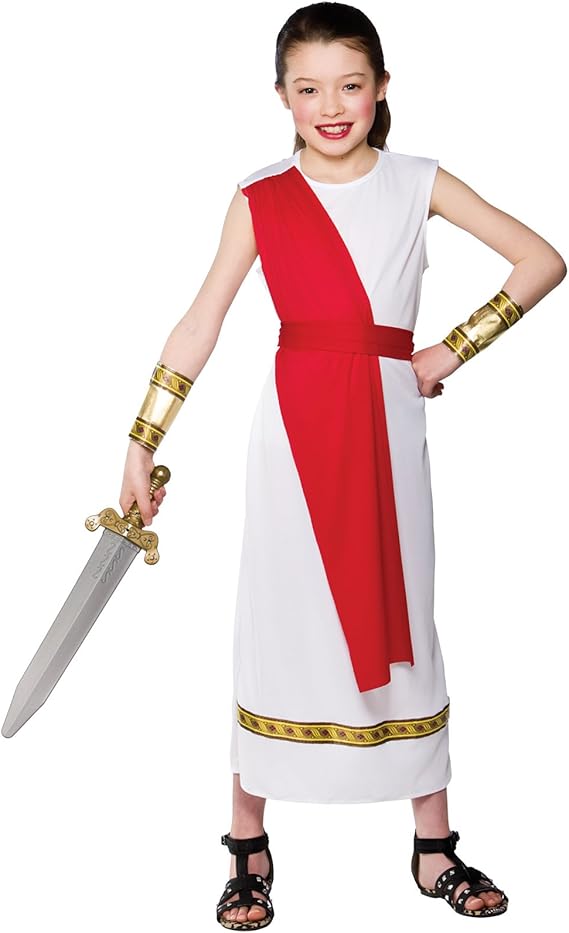 (S) Girls Roman Girl Costume for Ancient Historic Fancy Dress Childrens ...