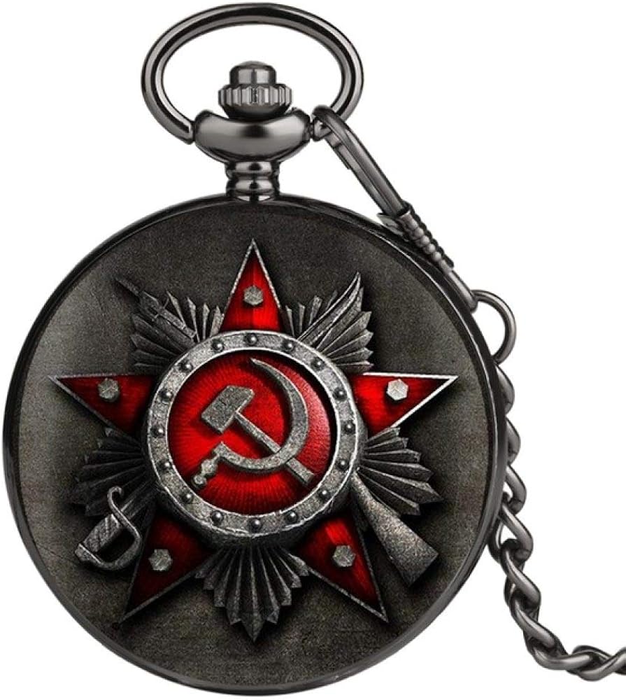 UIEMMY Pocket Watch Retro Russia Soviet Union Russian Flag Hammer ...
