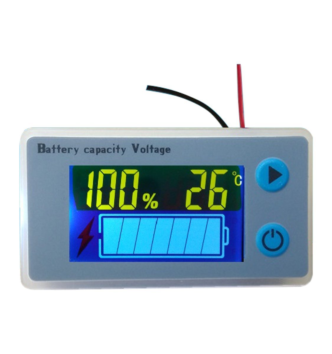 Multifunction 24V LCD Lead Acid Battery Capacity Meter Voltmeter with ...