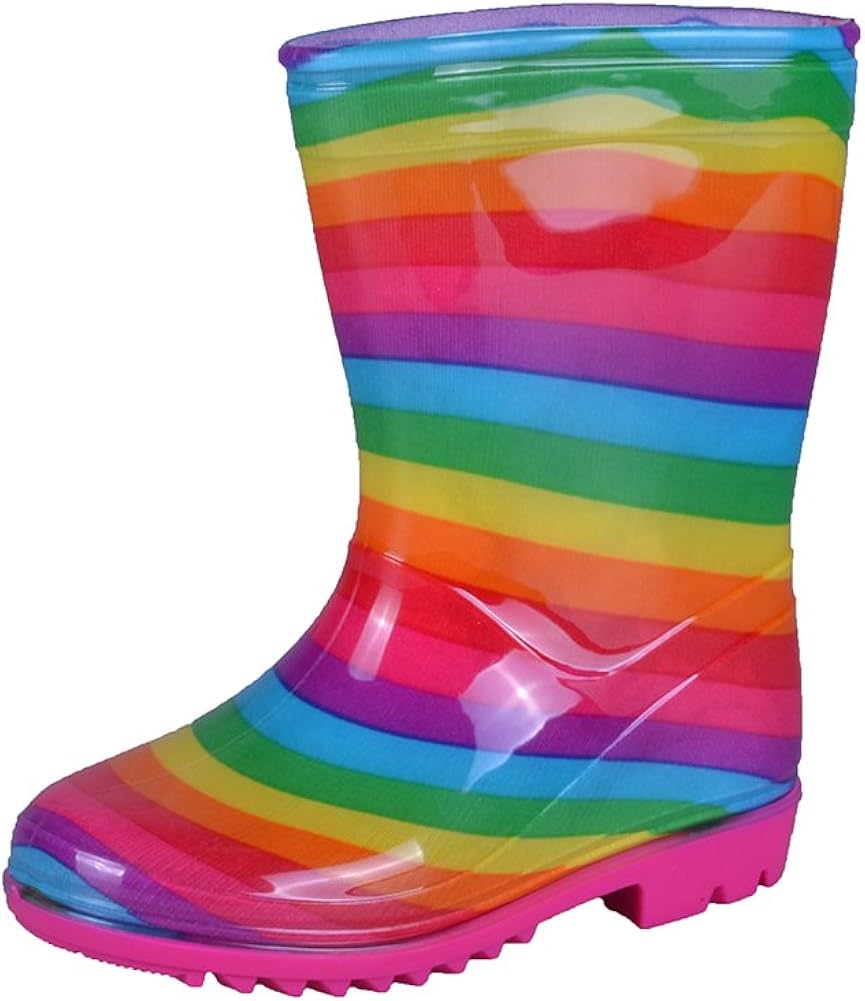 Amazon.com | Girls Rainbow Rain Boots Lightweight Raining Shoes for ...