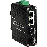 Amazon.com: Mini Industrial 2 Ports Gigabit PoE Media Converter Din Rail Mount Hardened 10/100 ...