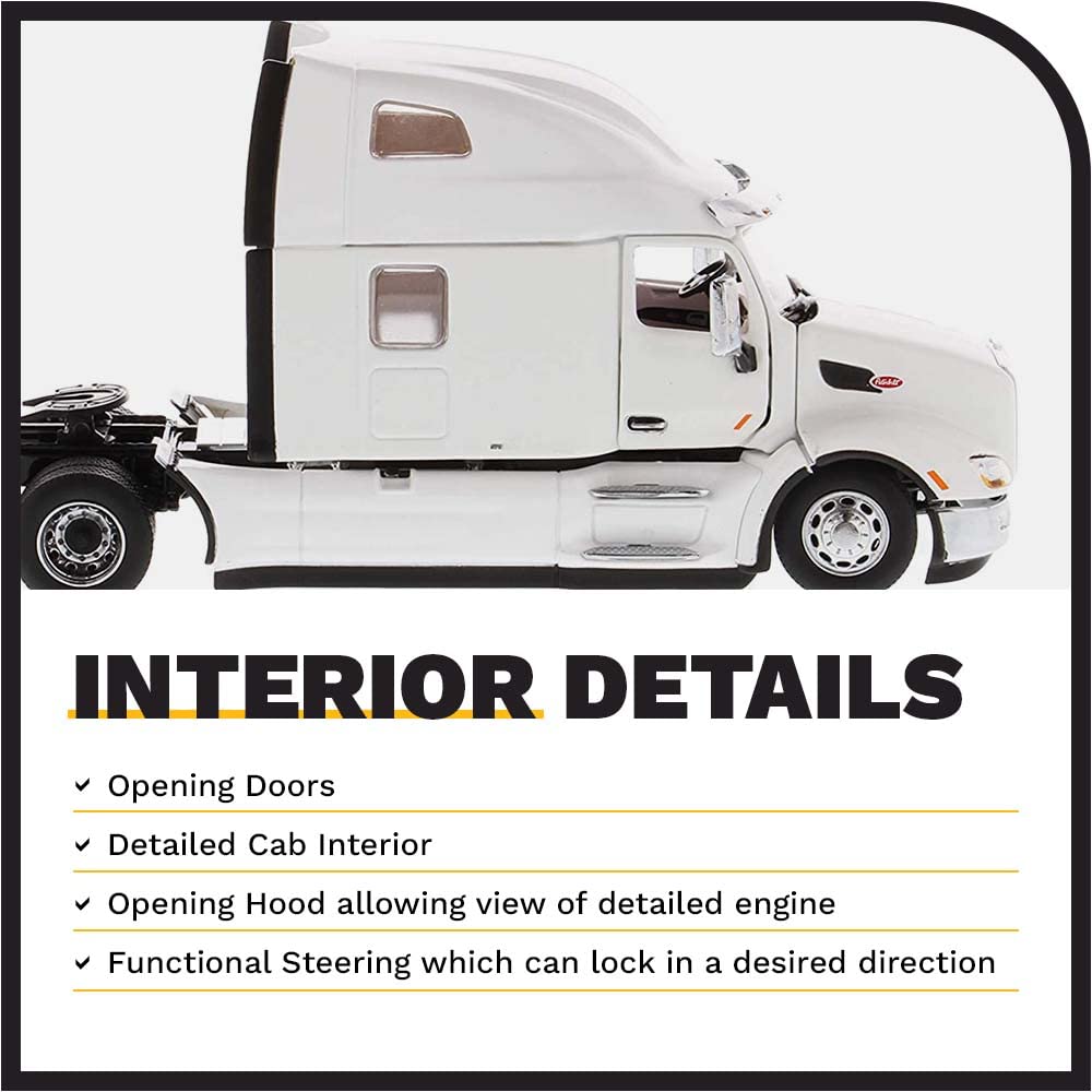 Mua Diecast Masters Peterbilt Model 579 Ultraloft Tractor, Concrete Mixer Truck - Pearl White ...