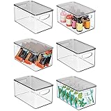 Amazon.com: mDesign Plastic Stackable Kitchen Pantry Cabinet, Food ...