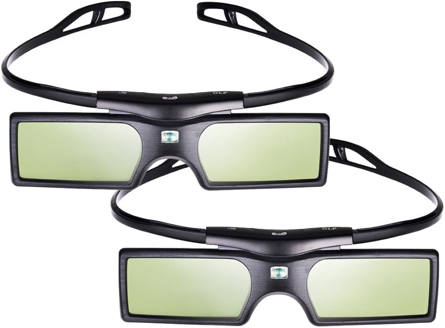 2 Pack Detachable 144Hz 3D Active Shutter Glasses for DLP-Link 3D ...