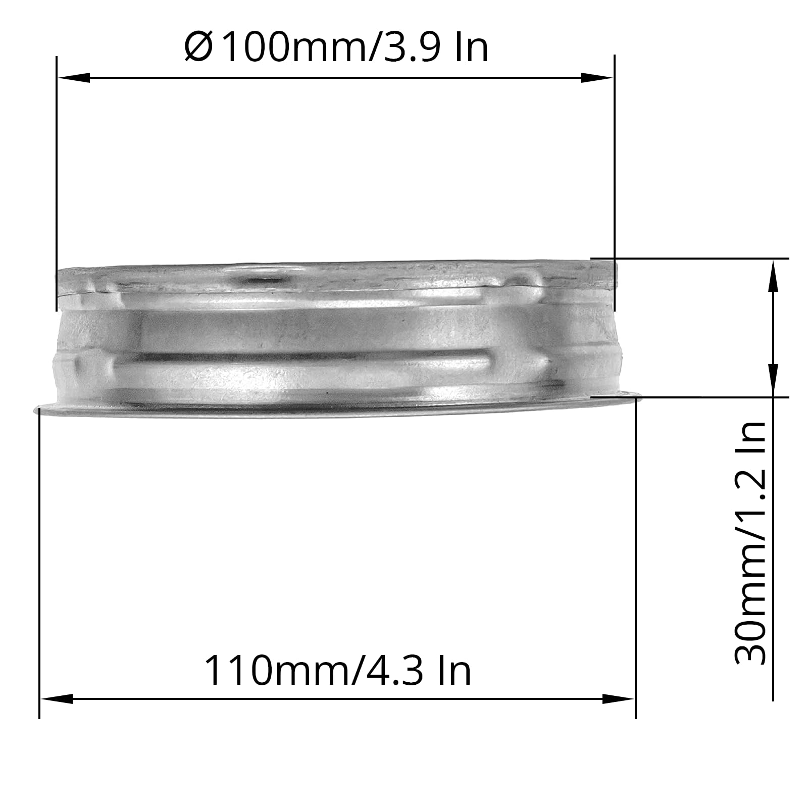 HVAC OV Galvanized Metal Duct End Cap - 4 Inch Fit - Available In ...
