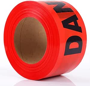 Amazon.com: KINGPLAST Red DANGER Tape Roll - 3 Inch 1000 feet Non ...