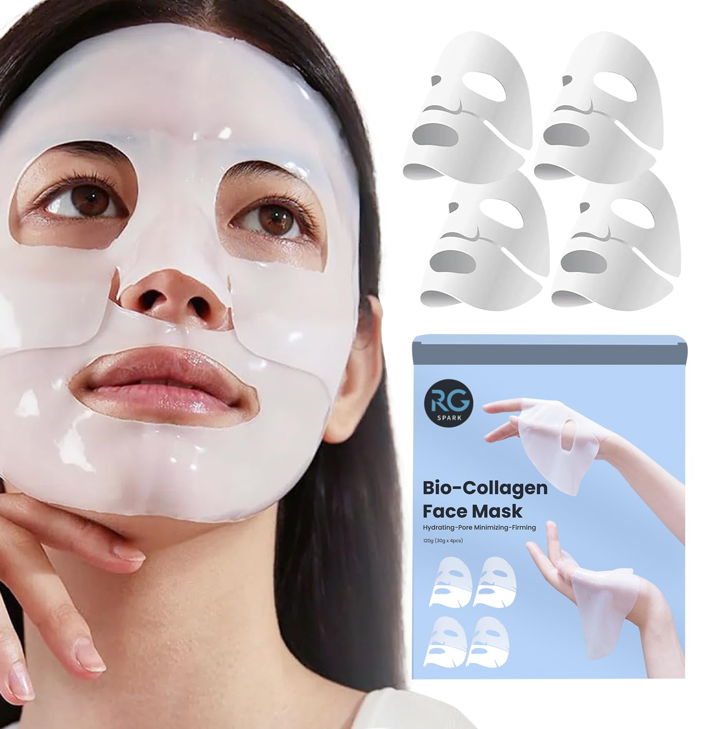 RGSPARK Collagen Face Mask Korean Technology Skin Care Hydrating Sheet ...