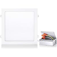 Gianor 11 inch 24W Ultra Thin Square Recessed Light with J-Box, 6000K ...