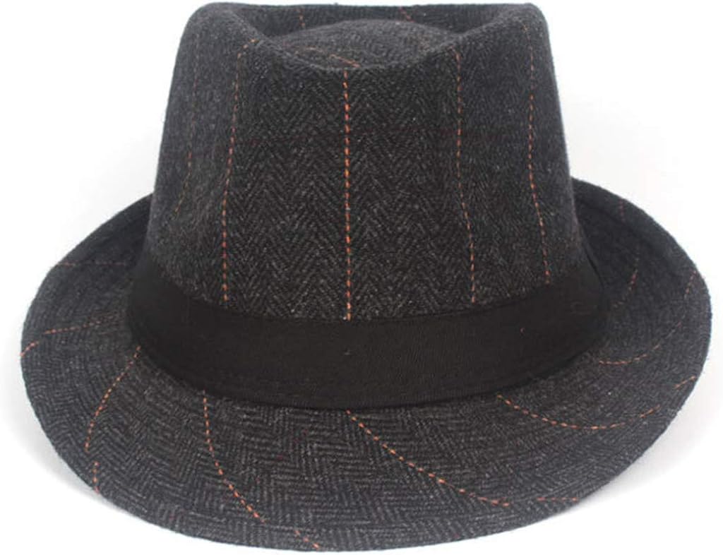 Unisex Classic Cotton Twill Fedora Hats Wool Felt Trilby Hat with Belt ...