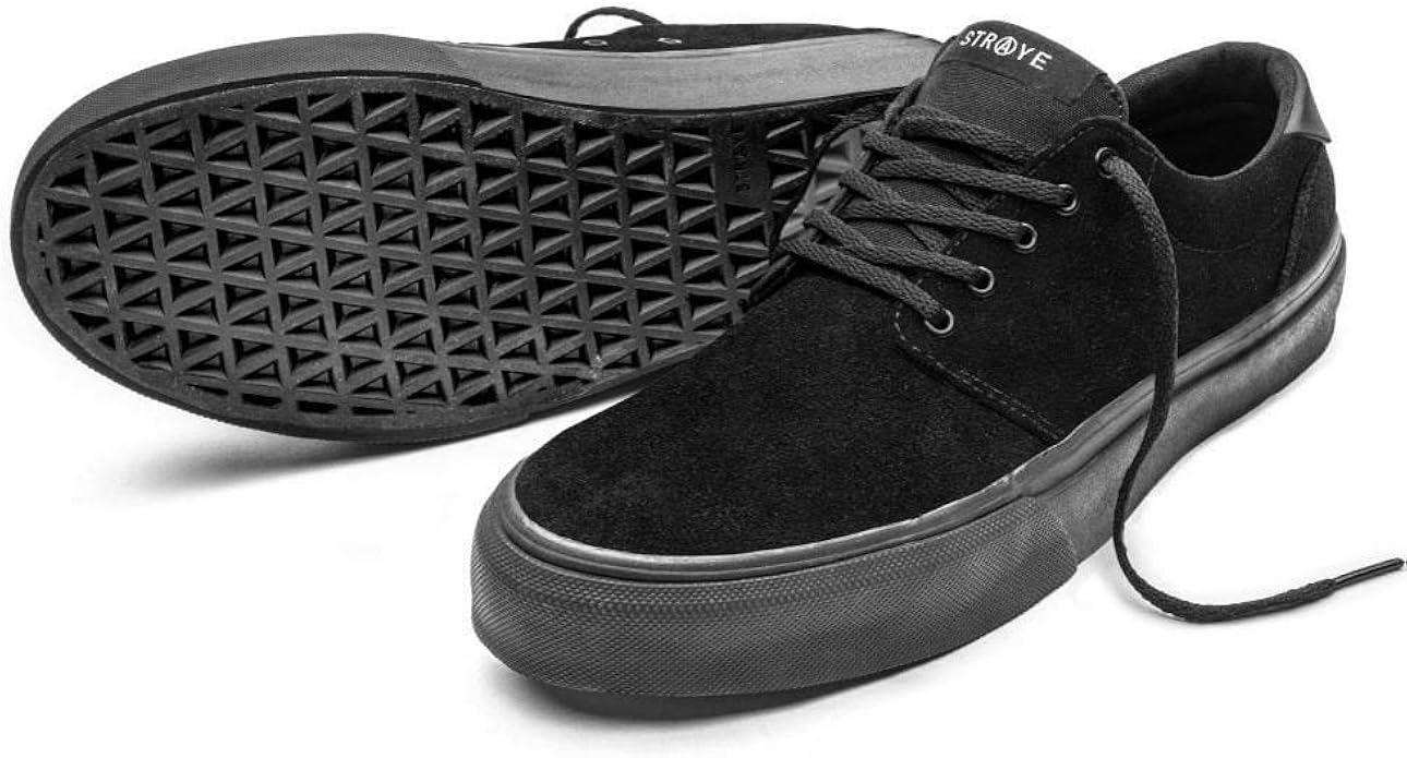 STRAYE FOOTWEAR Fairfax Black Black Suede Skate Shoes: Amazon.co.uk ...