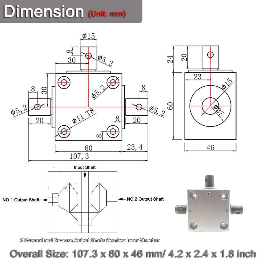 PGFUN 1:1 Right Angle Tapered Bevel Gearbox 1.5 Module 20 Teeth 90° Angle Drive Steering Gear ...