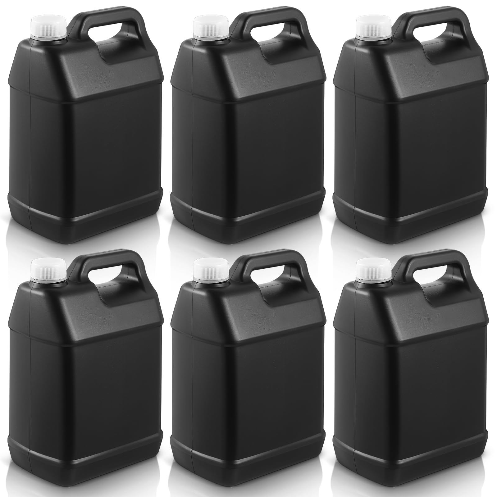 Ziliny 6 Pcs 1 Gallon Plastic Jug with Lids Square Empty Storage ...