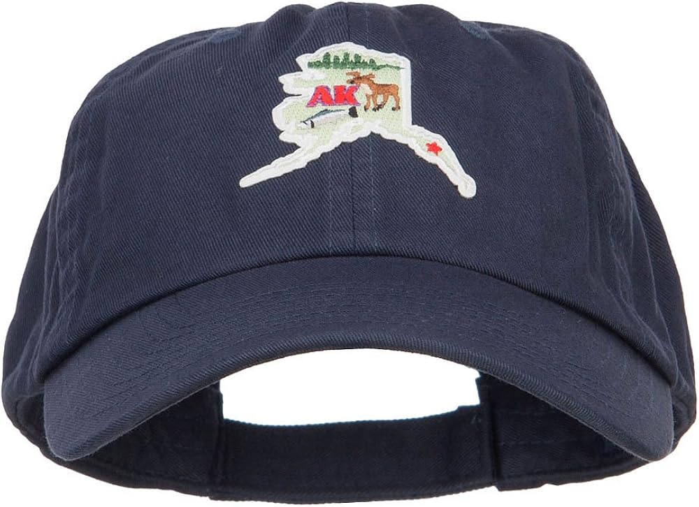 e4Hats.com USA State Alaska Patched Low Profile Cap - Navy OSFM at ...