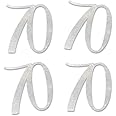 Amazon.com: Silver Glitter 70 Cut-Out Numbers, 70th Birthday Party ...