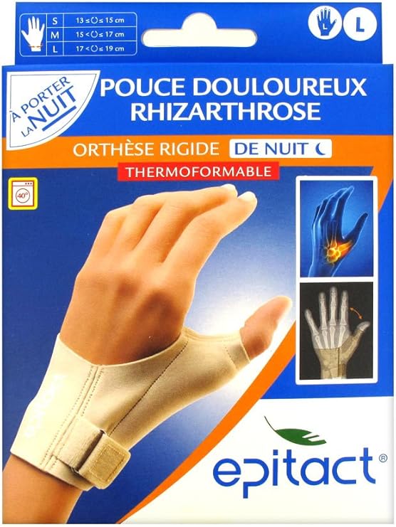 Epitact Orthèse Rigide de Nuit Pouce Douloureux Main Gauche - L: Amazon ...