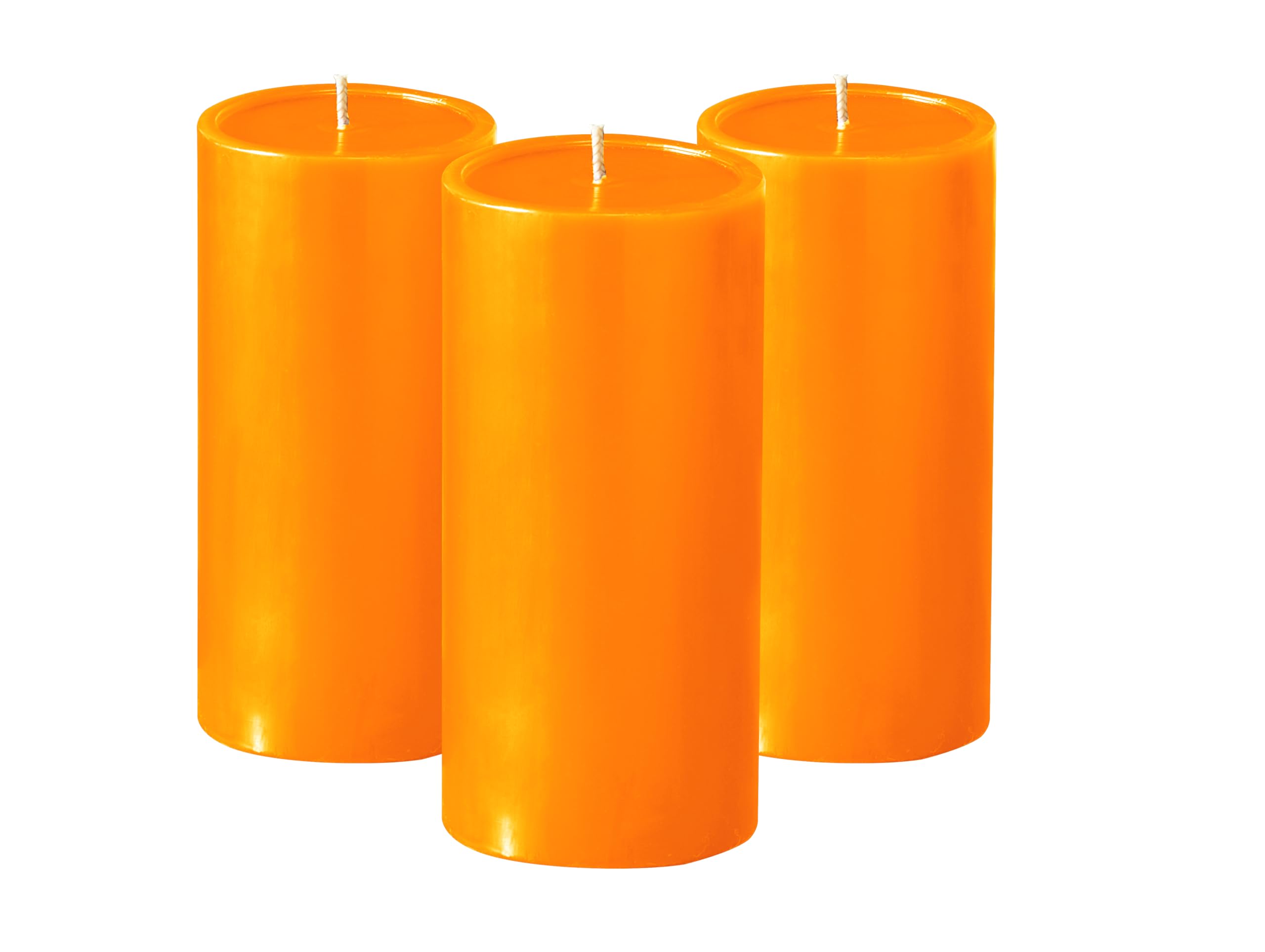 Simply Soson 3x6 inch Orange Candles Pillar, Fall Pillar Candles Set of ...