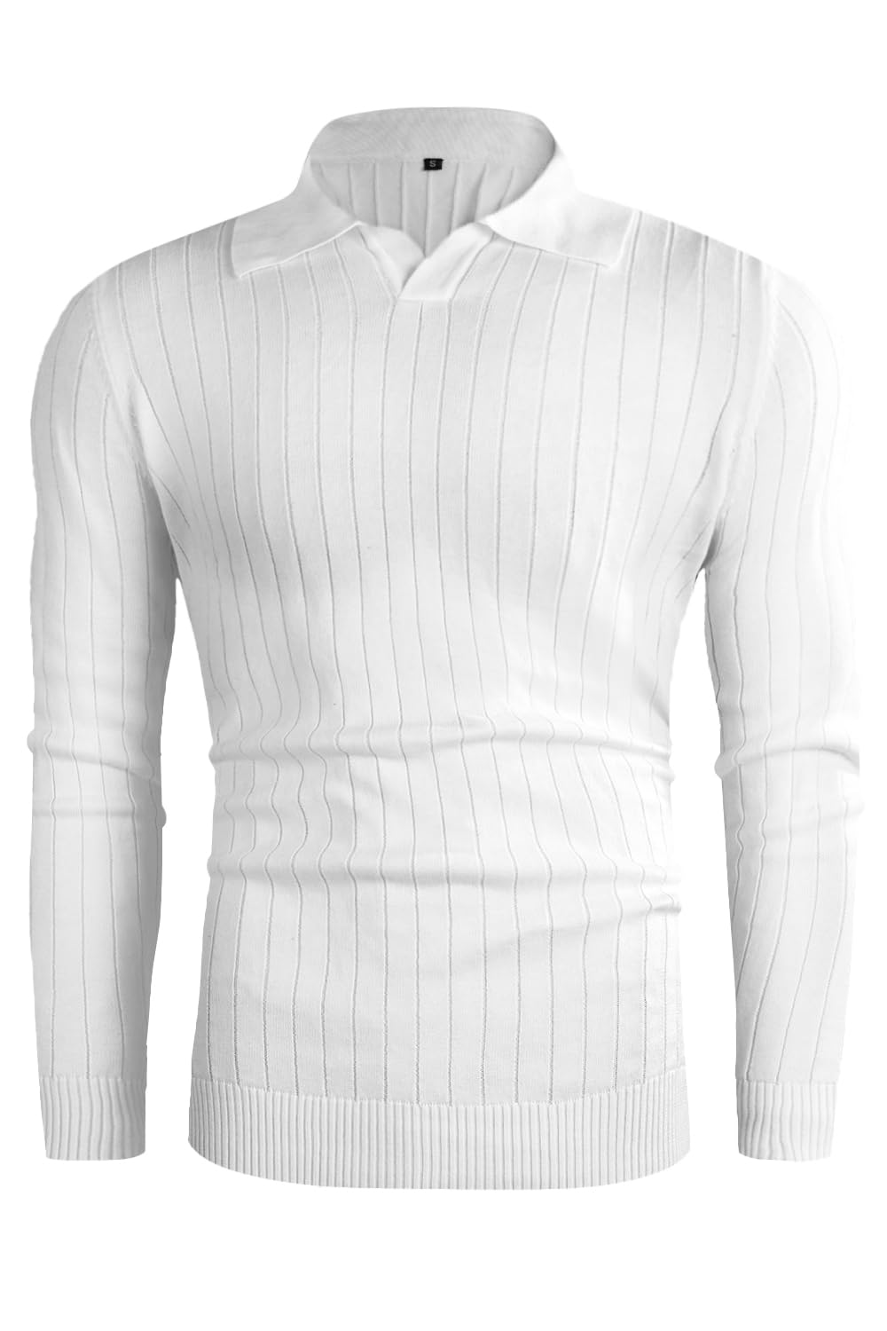 GINGTTO Mens Polo Sweaters Ribbed Knitted Long Sleeve Pullover Sweater ...