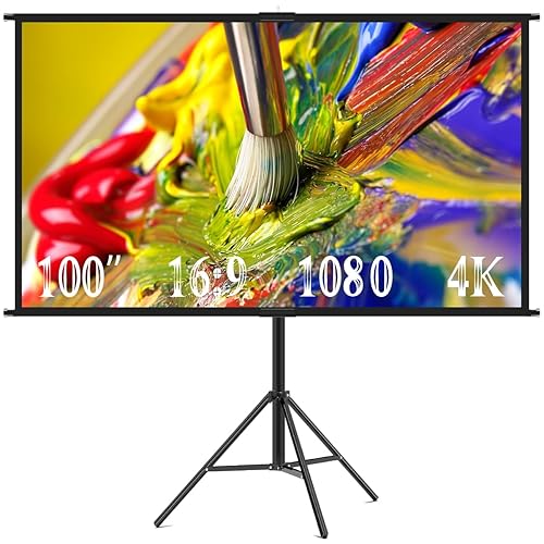 Projector Screen with Stand, Towond 100 inch Portable Movie Screen for ...