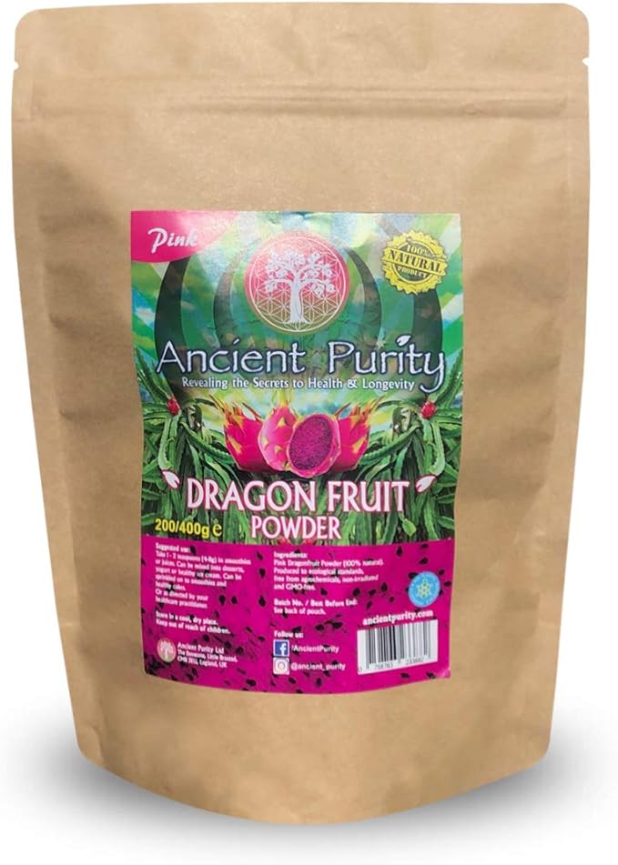 Dragon Fruit Powder (Red) Pink Pitaya - 400G: Amazon.co.uk: Health ...