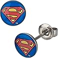 Amazon.com: DC Comics Unisex Superman Logo Stainless Steel Stud ...