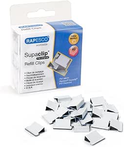 Amazon.com : Rapesco Supaclip #40 Refill Clips - Stainless Steel, White ...