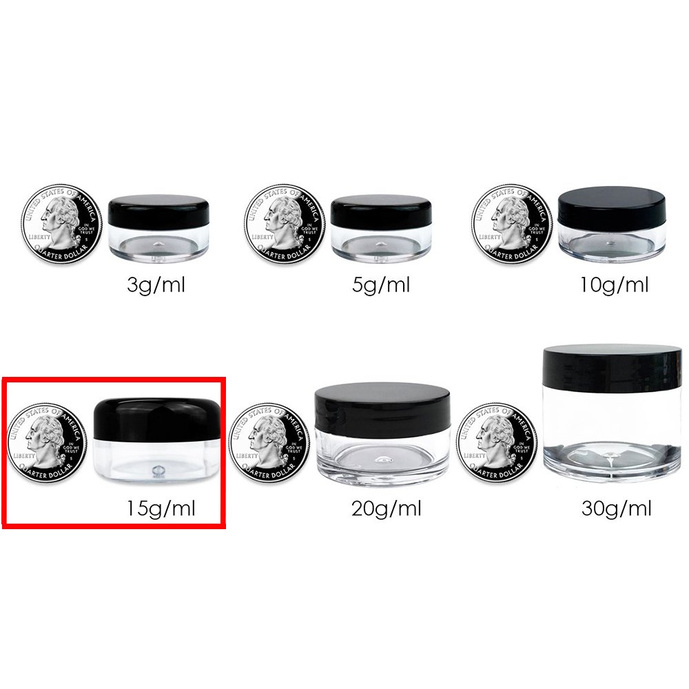 20pcs 15 Gram 15ml Small Jars, Cosmetic Sample Empty Container, Plastic ...