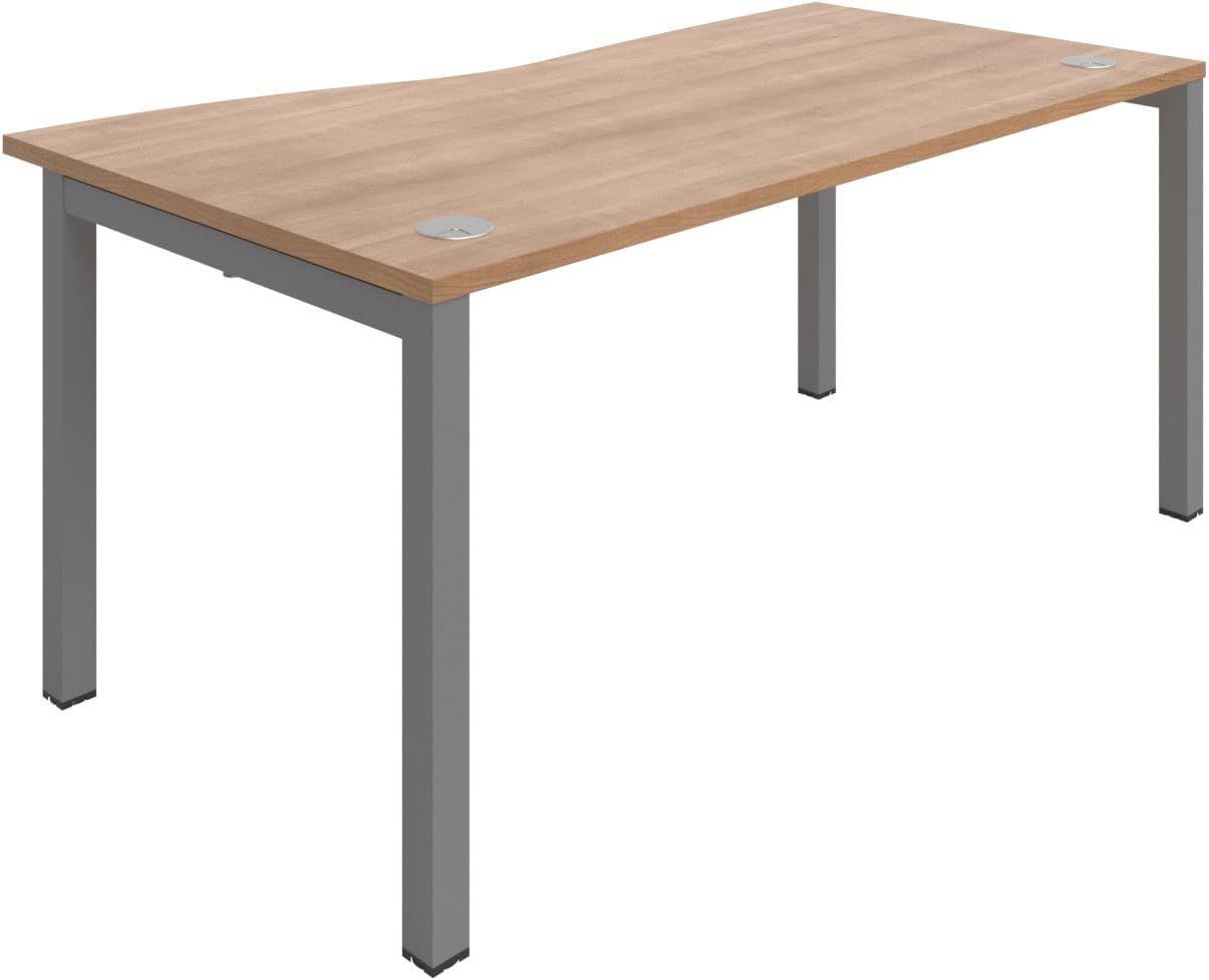 Buronomic Astrolite Bureau Plateau Vague Droite Métal, Merisier Naturel ...