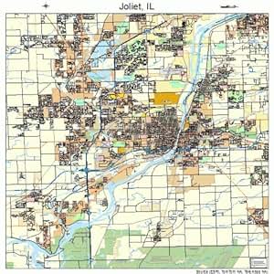 Amazon.com: Large Street & Road Map of Joliet, Illinois IL - Printed ...