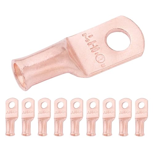 SELTERM 10pcs 8 AWG - #10 Stud - Battery Lugs, Heavy Duty Wire Lugs ...