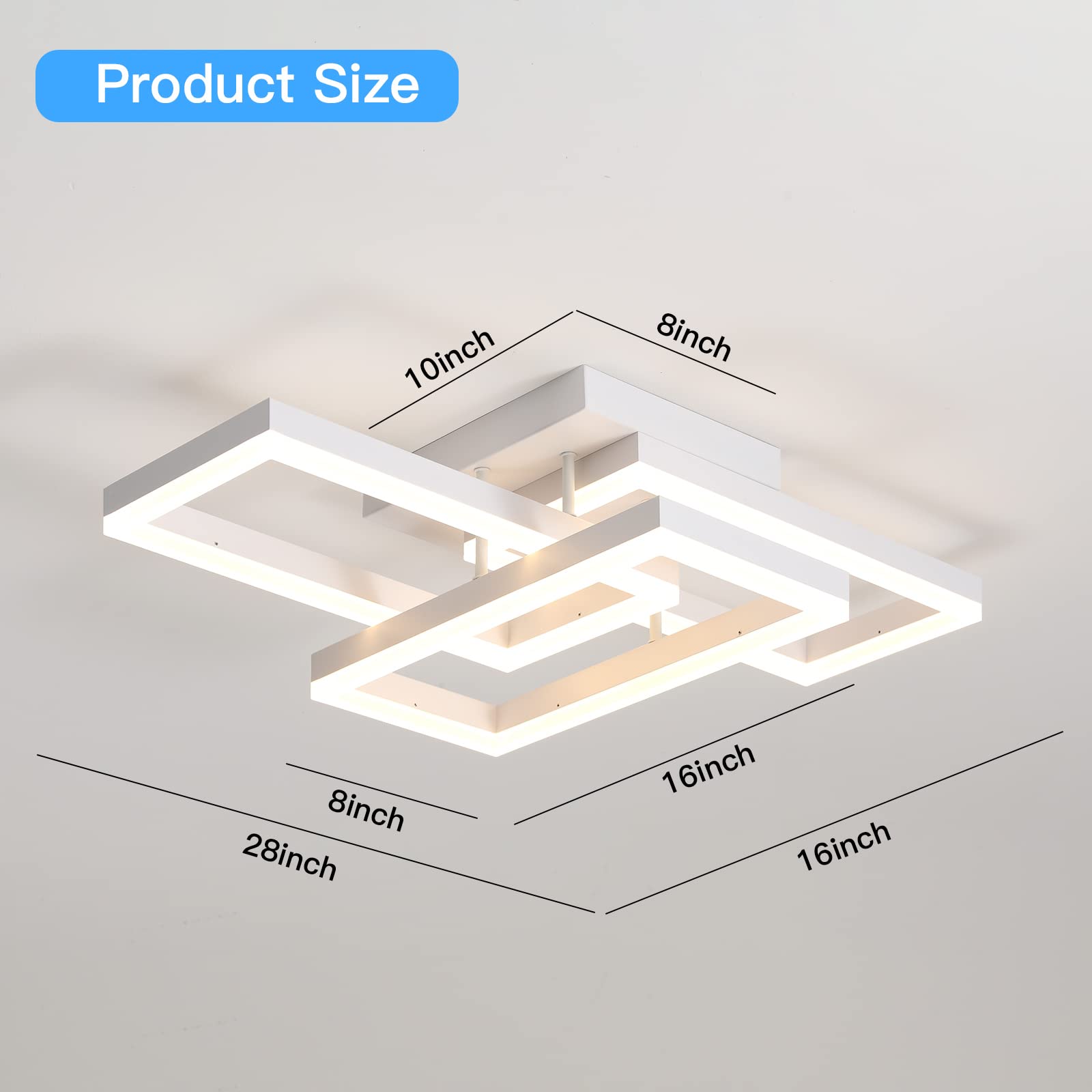 Mua LED Ceiling Lights Fixture, Square Modern Ceiling Light, 100W LED ...