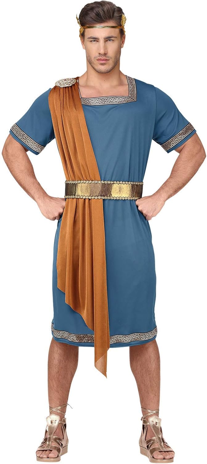 Mens Male Roman Emperor Adult Toga Fancy Dress Costume Outfit XL – BigaMart