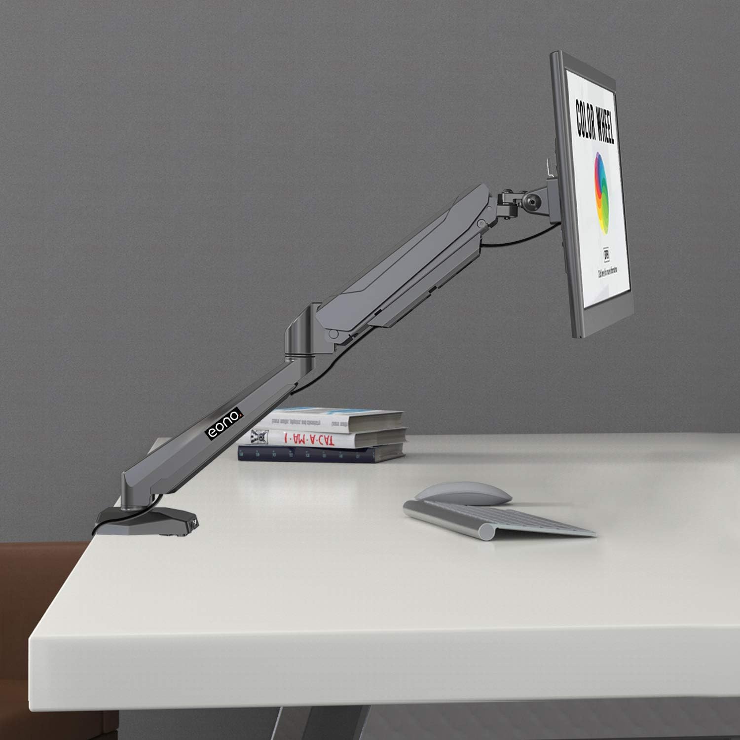 Eono Essential PC Monitor Arm Gas Spring Powered Full Motion Single ...