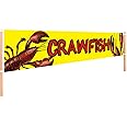 Amazon.com: Large Crawfish Sign Banner Yellow Crawfish Sign for ...