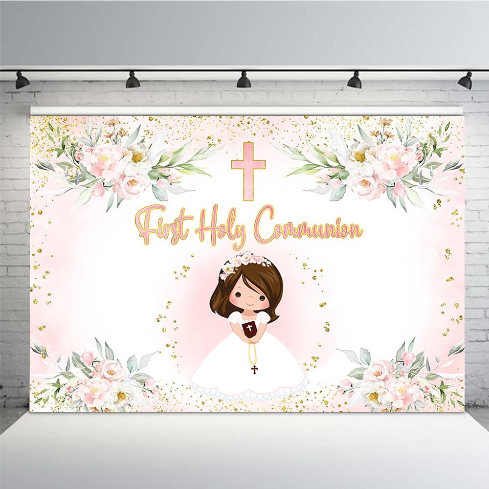 MEHOFOND 7x5ft First Holy Communion Backdrop for Girls Mi Primera ...