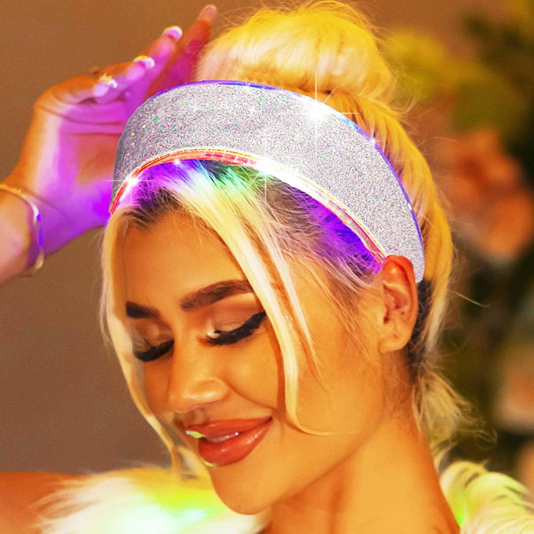 Gortin Headband LED Headbands Glow Hair Band Halloween Rave Costume ...