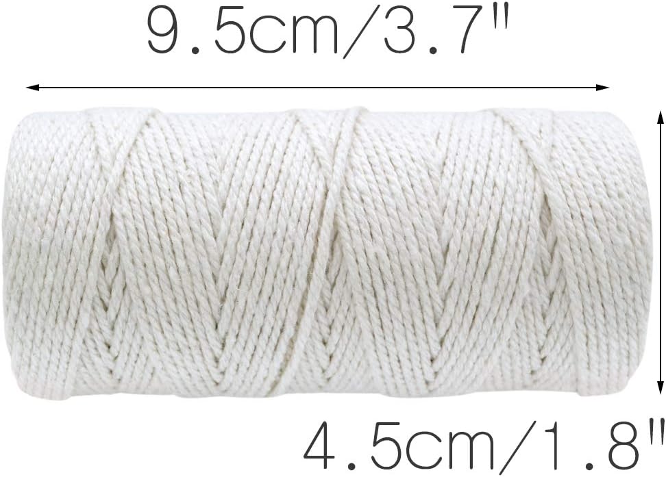 2x100M Black and White String,2MM Cotton String Twine for Crafts ...