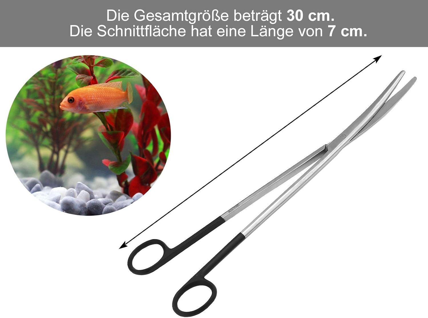 Aquarium Terrarium Scissors Plant Scissors 30 cm Curved Micro Teeth ...