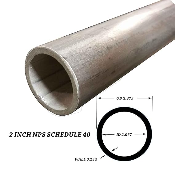 Online Metal Supply 316 Stainless Steel Pipe 2 inch x 24 - SCH 40S (2. ...