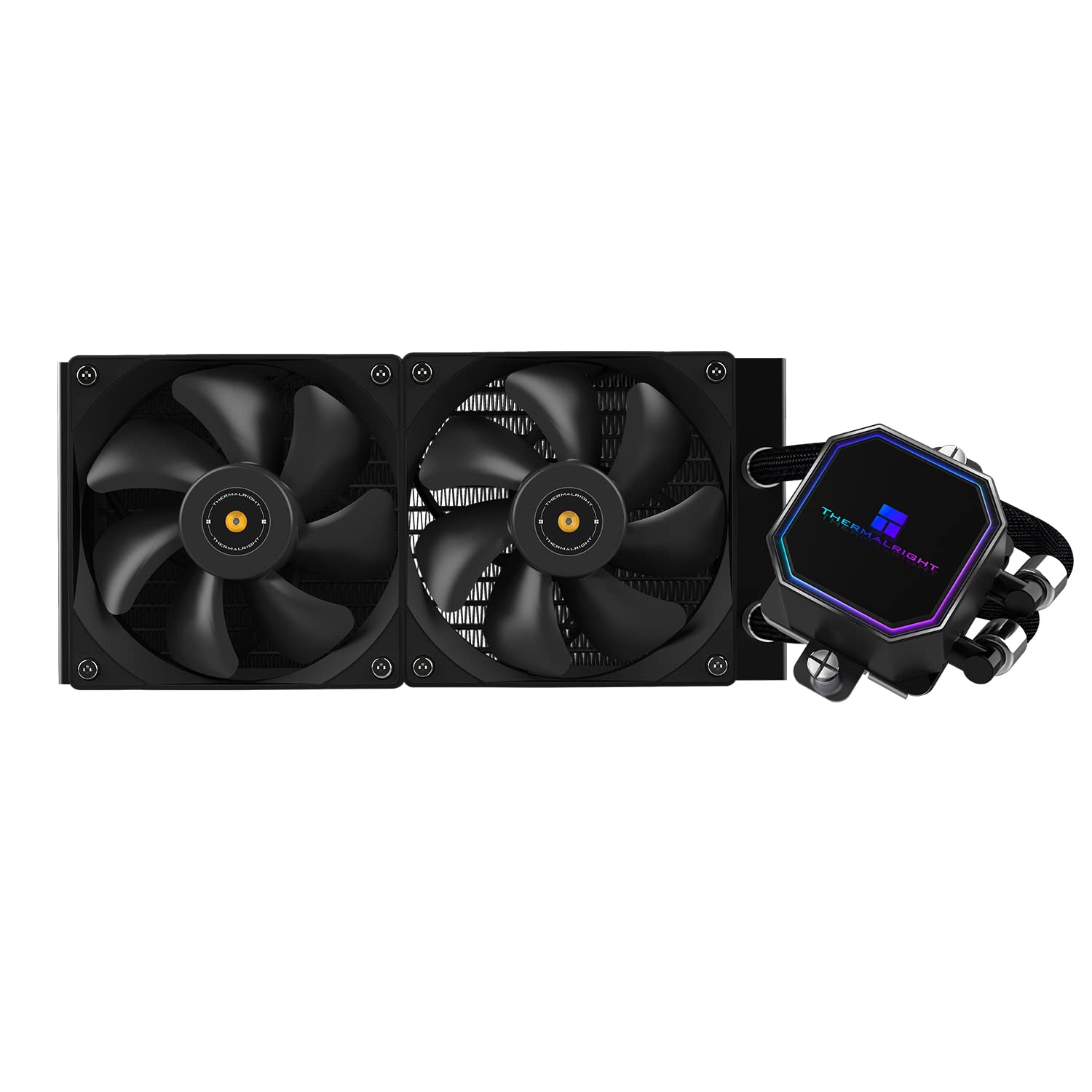 Thermalright Frozen Prism 240 Black AIO Water Cooler,Liquid CPU Cooler, 2×120mm PWM Fans Water ...