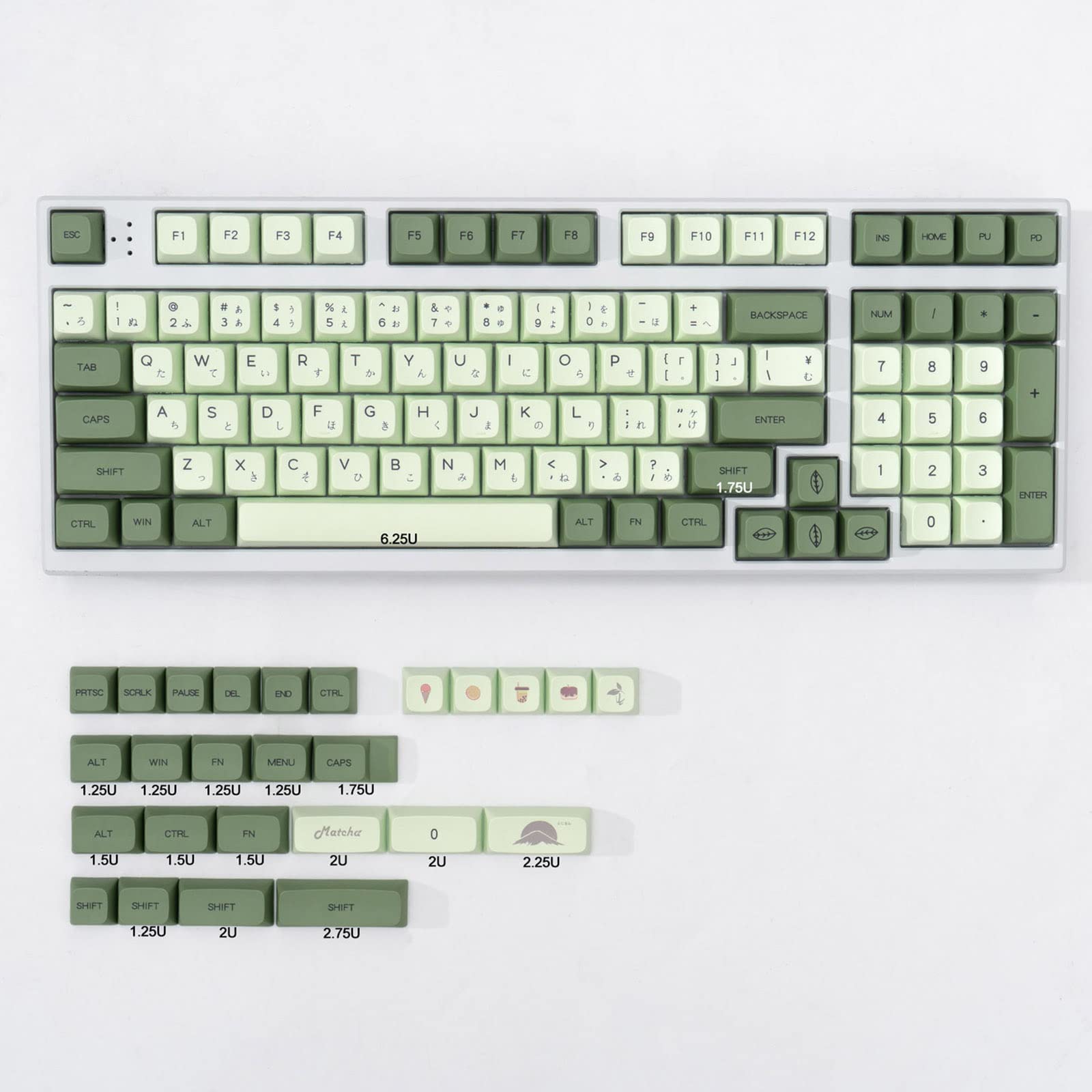 Mua PBT Japanese Keycaps Matcha Green XDA Profile Cute Keycaps Set 124 ...