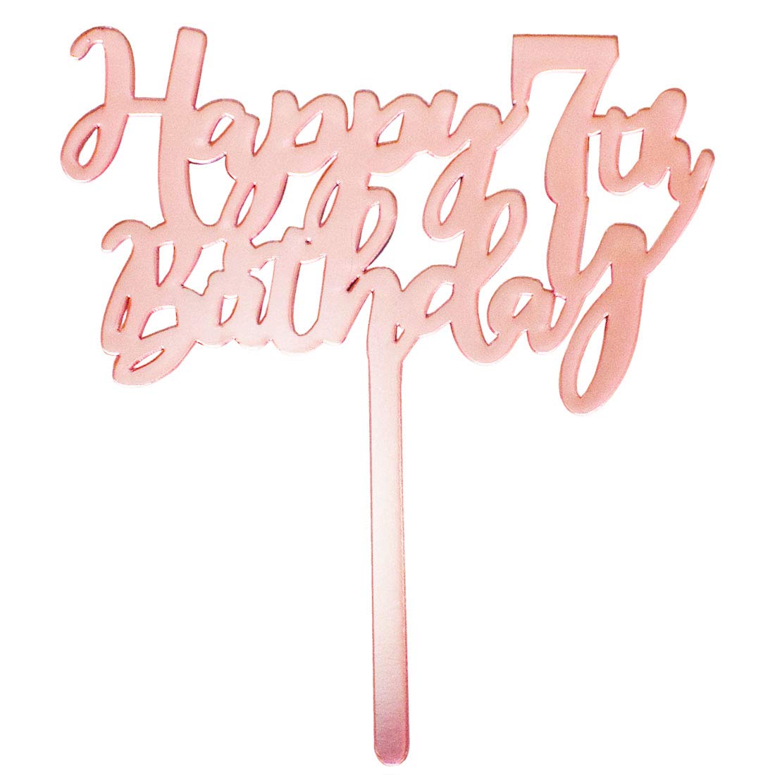 MAGJUCHE Happy 7th birthday cake topper, rose gold 7 years old birthday ...