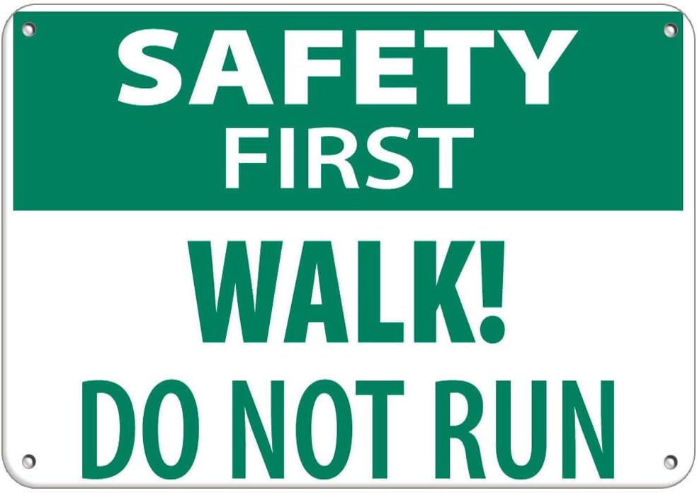 Amazon.com : Safety First Walk! Do Not Run Activity Sign Pool Signs ...