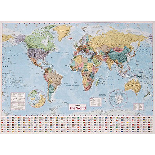 Collins World Wall Map 40inch X 54inch Map | Desertcart KUWAIT