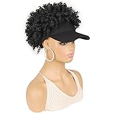 Amazon.com: VAVANGA Black Baseball Cap with Short Afro Kinky Hair ...