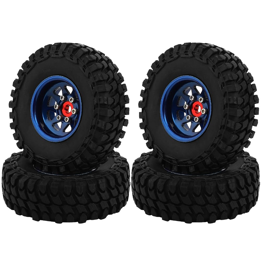 RZXYLRC 1.0 Beadlock Wheel Soft Tires Set -3.78mm Offset Wheel Rims for ...
