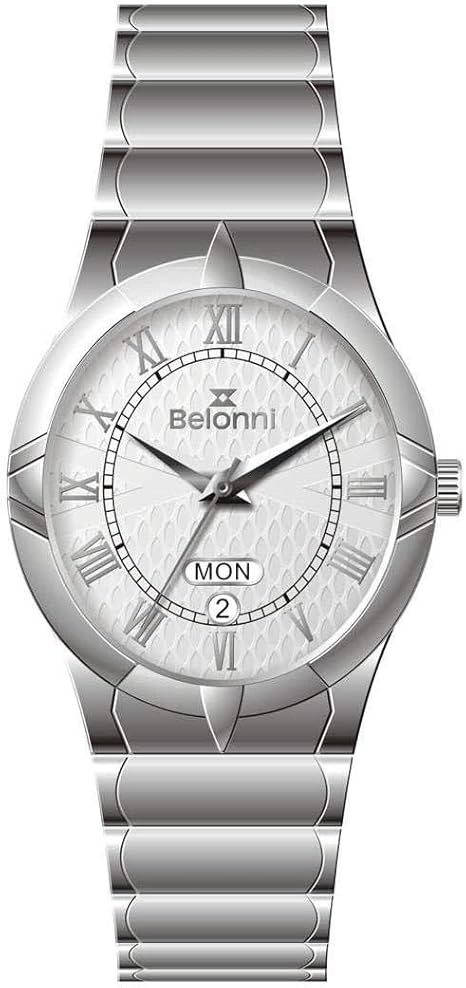 Belonni Dress Watch for Men Analog Stainless Steel BA-2004-G Silver ...