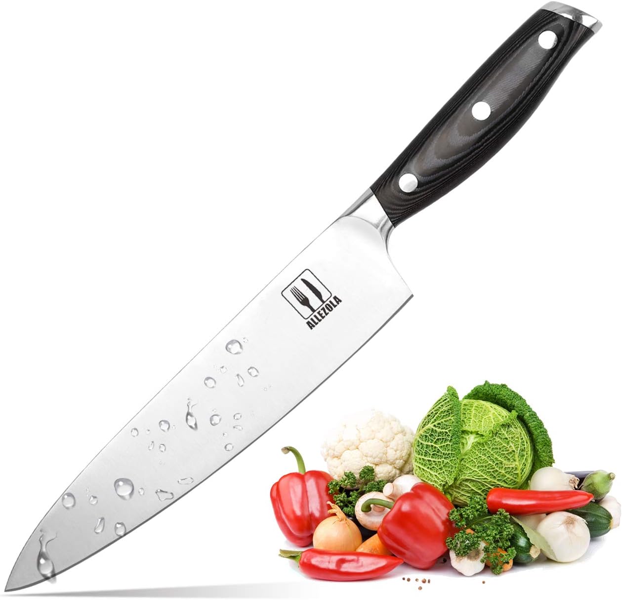 Coltello da cucina, Allezola professionale 20 cm coltello da verdura ...