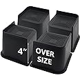 Amazon.com: HANIHUA Bed Risers 4 inch Heavy Duty, 4 Pack Oversized ...